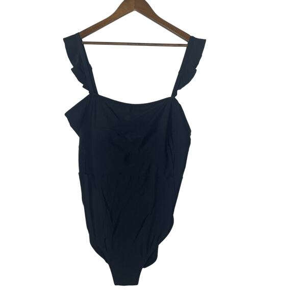summersalt | Swim | Summersalt Black One Piece Swimsuit 22 Ruffle Strap ...